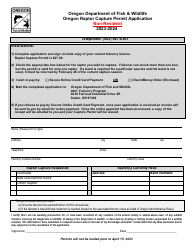 2024 Oregon Oregon Raptor Capture Permit Application - Non-resident ...