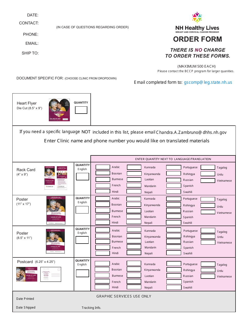 New Hampshire Bccp Outreach Materials Order Form - Fill Out, Sign ...