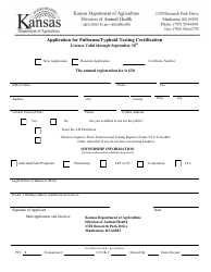 Kansas Application for Pullorum/Typhoid Testing Certification Download ...