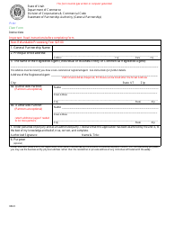 Utah Statement of Partnership Authority (General Partnership) Download ...