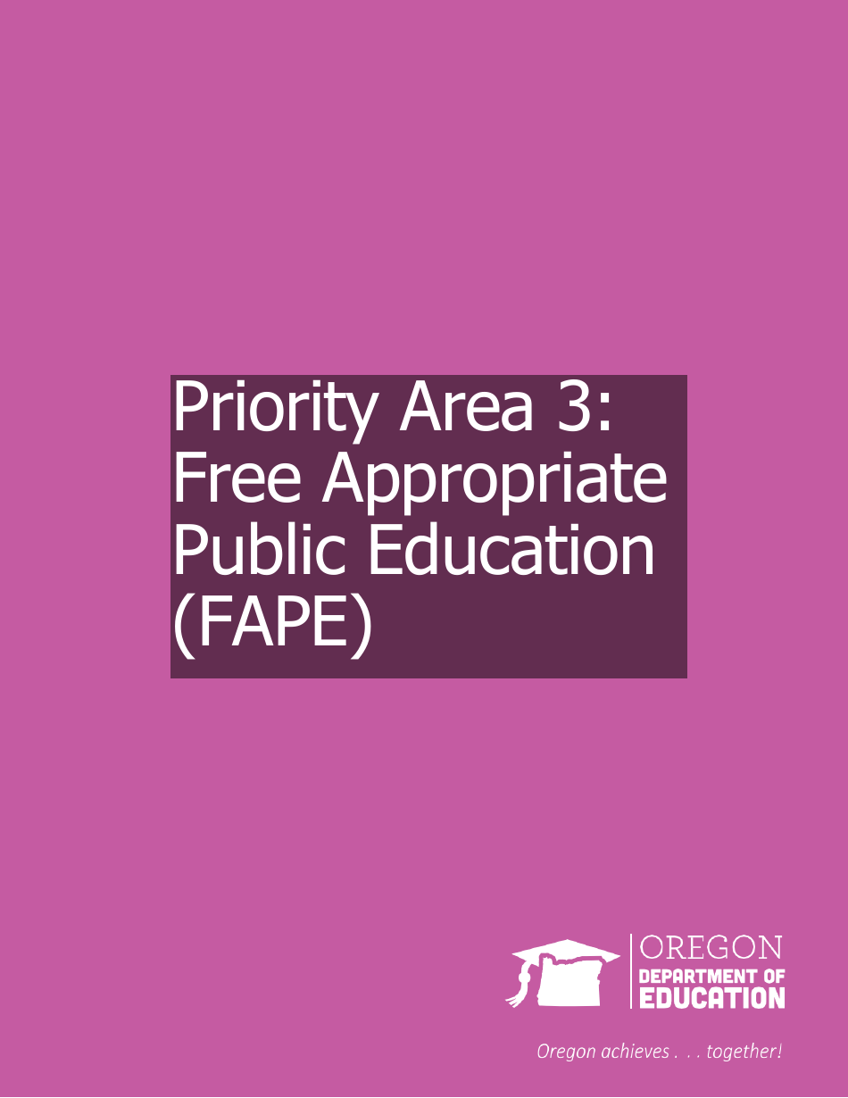 Oregon Priority Area 3: Free Appropriate Public Education (Fape) - Fill ...