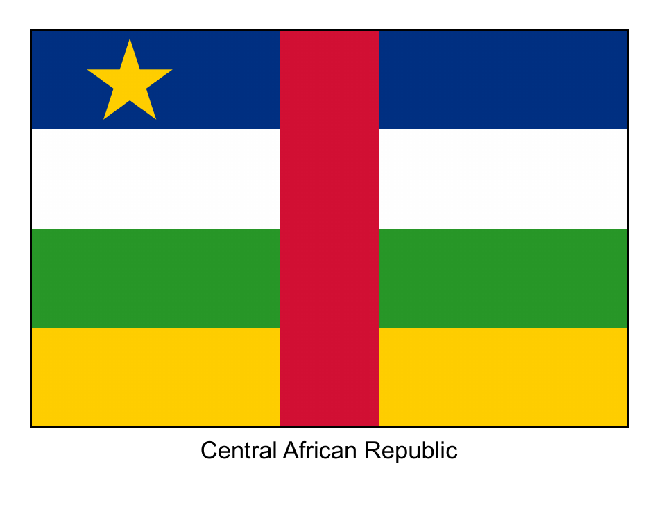 Central African Republic Flag Template Download Printable PDF ...