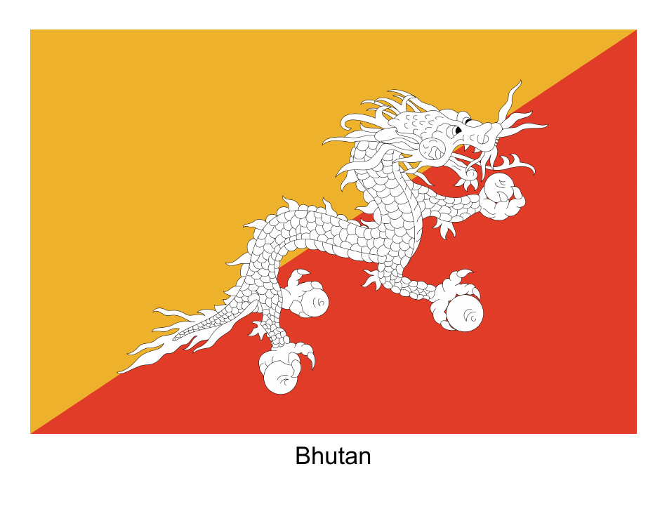 Bhutan Flag Template Download Printable PDF | Templateroller