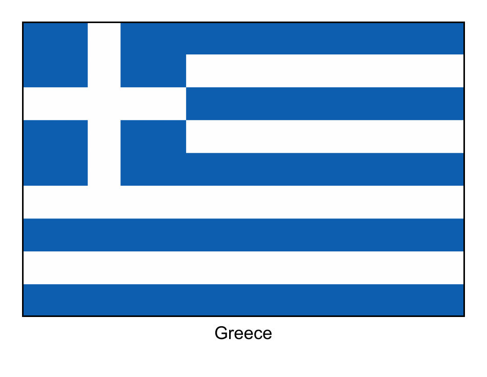 Greece Flag Template Download Printable PDF | Templateroller