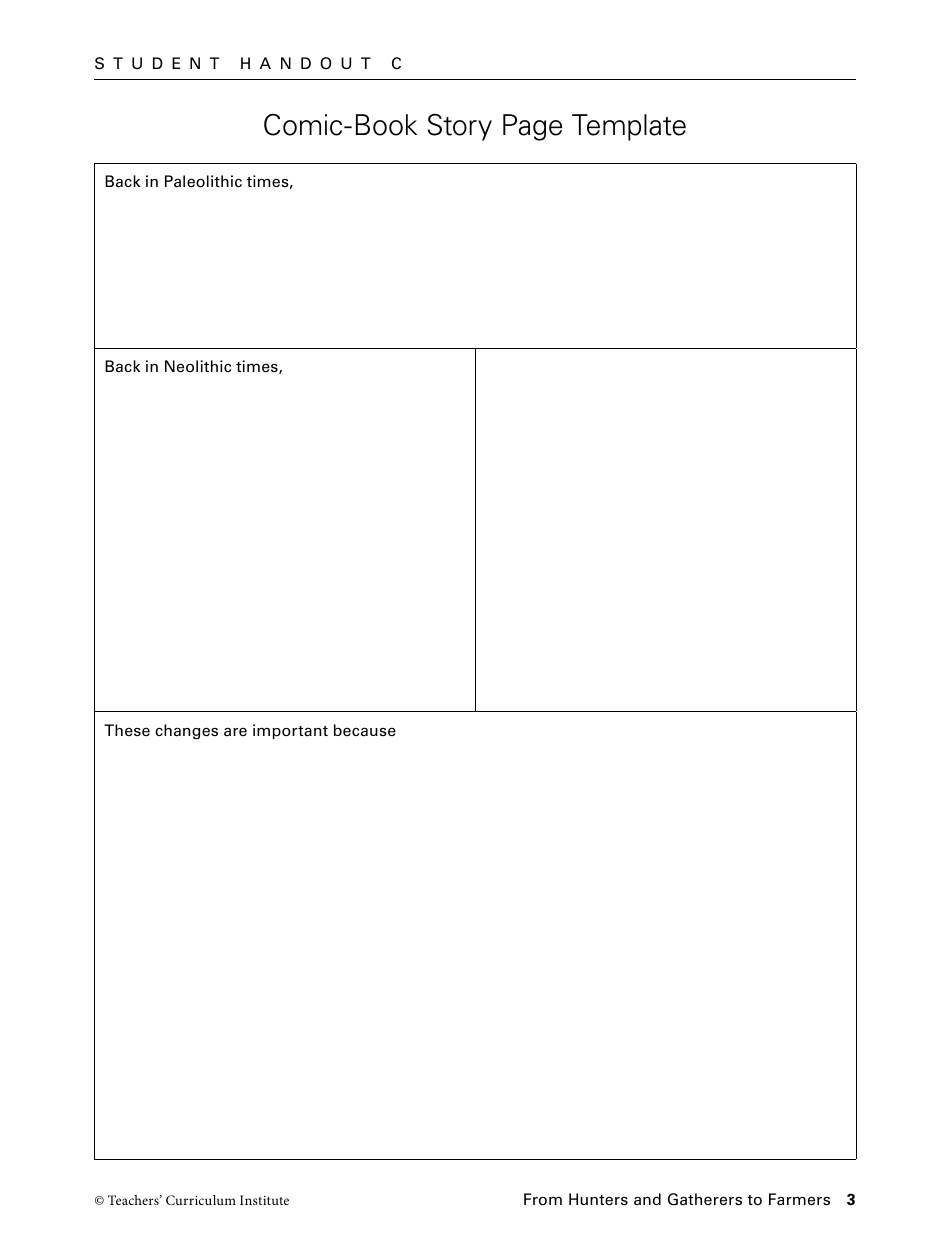 Neolithic Comic Book Templates - Teachers' Curriculum Institute ...