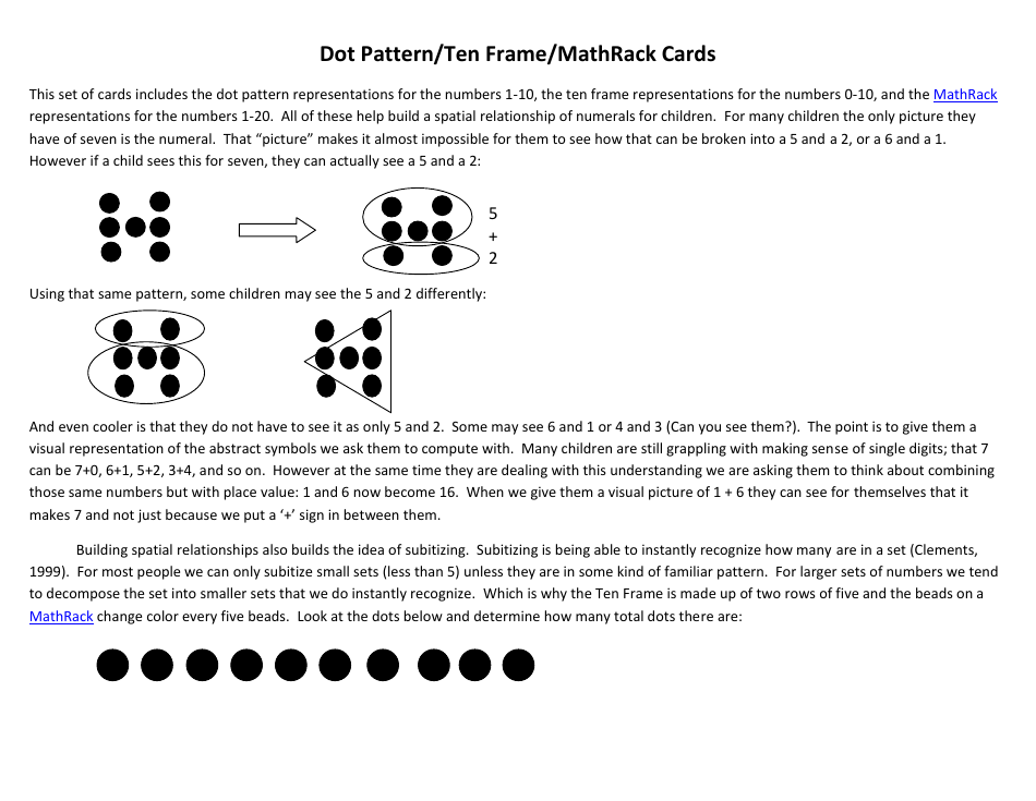 Dot Pattern/Ten Frame/Mathrack Card Templates Download Printable PDF ...
