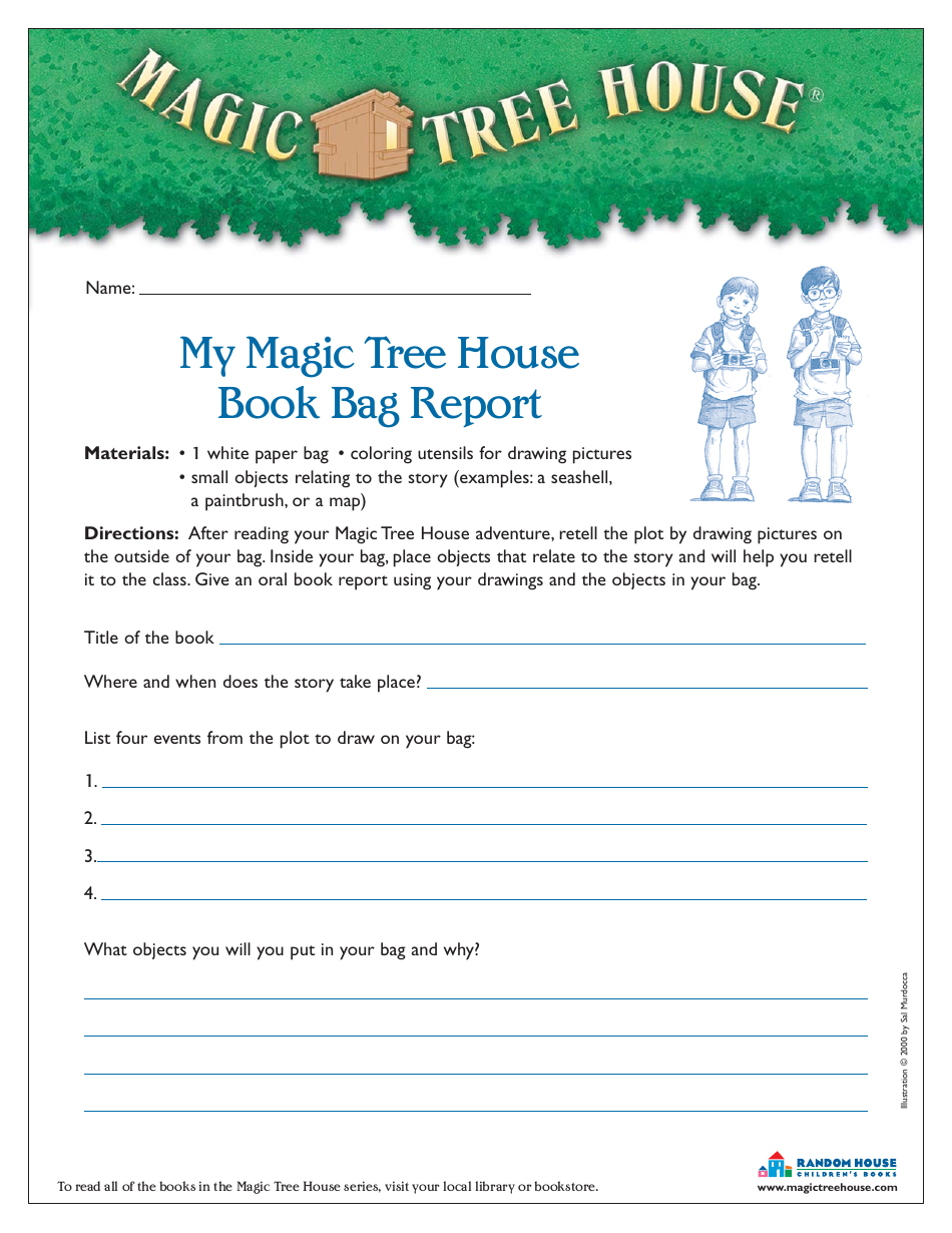 Magic Tree House Book Bag Report - Fill Out, Sign Online and Download ...