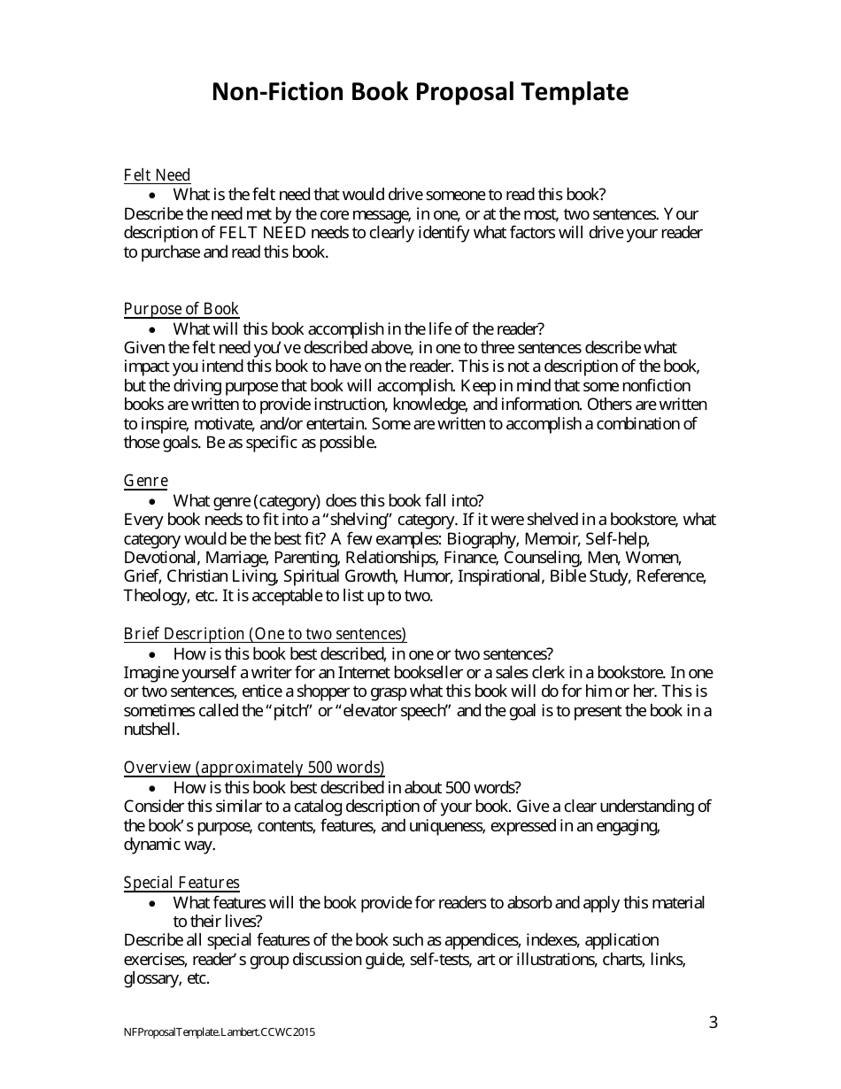 Non fiction Book Proposal Template Download Printable PDF Templateroller