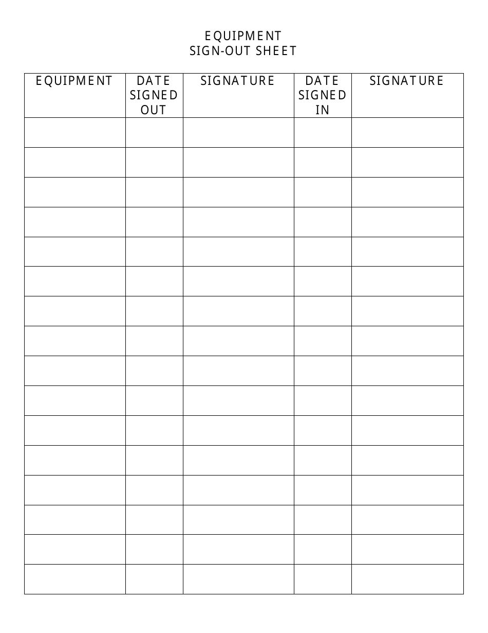 Equipment Sign-Out Sheet Template - Big Table Download Printable PDF ...