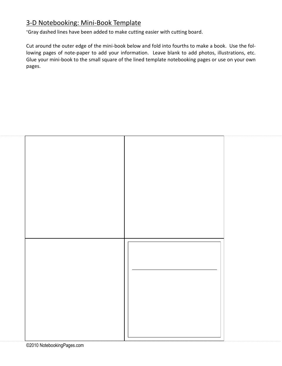 3-d Notebooking Mini-Book Template Download Printable PDF | Templateroller