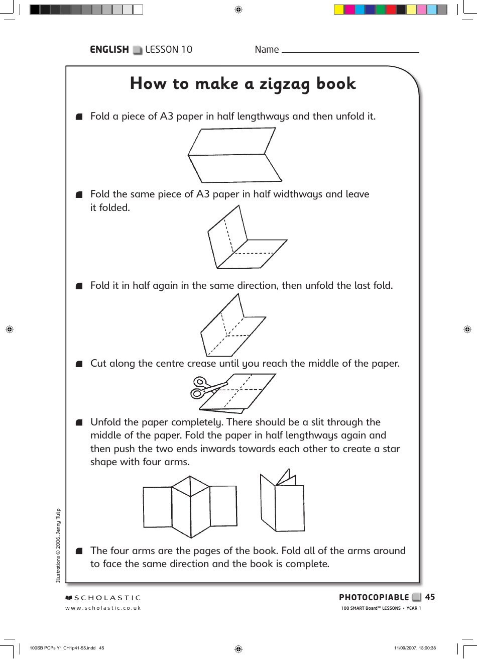 Paper Zigzag Book Folding Guide Download Printable PDF | Templateroller