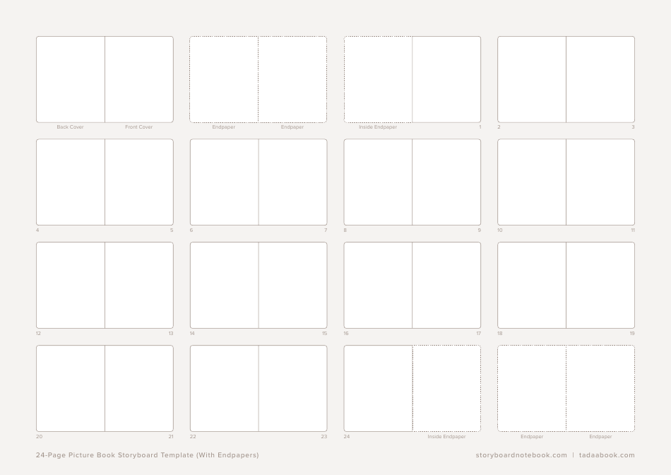 24-page Picture Book Storyboard Template (With Endpapers) Download ...