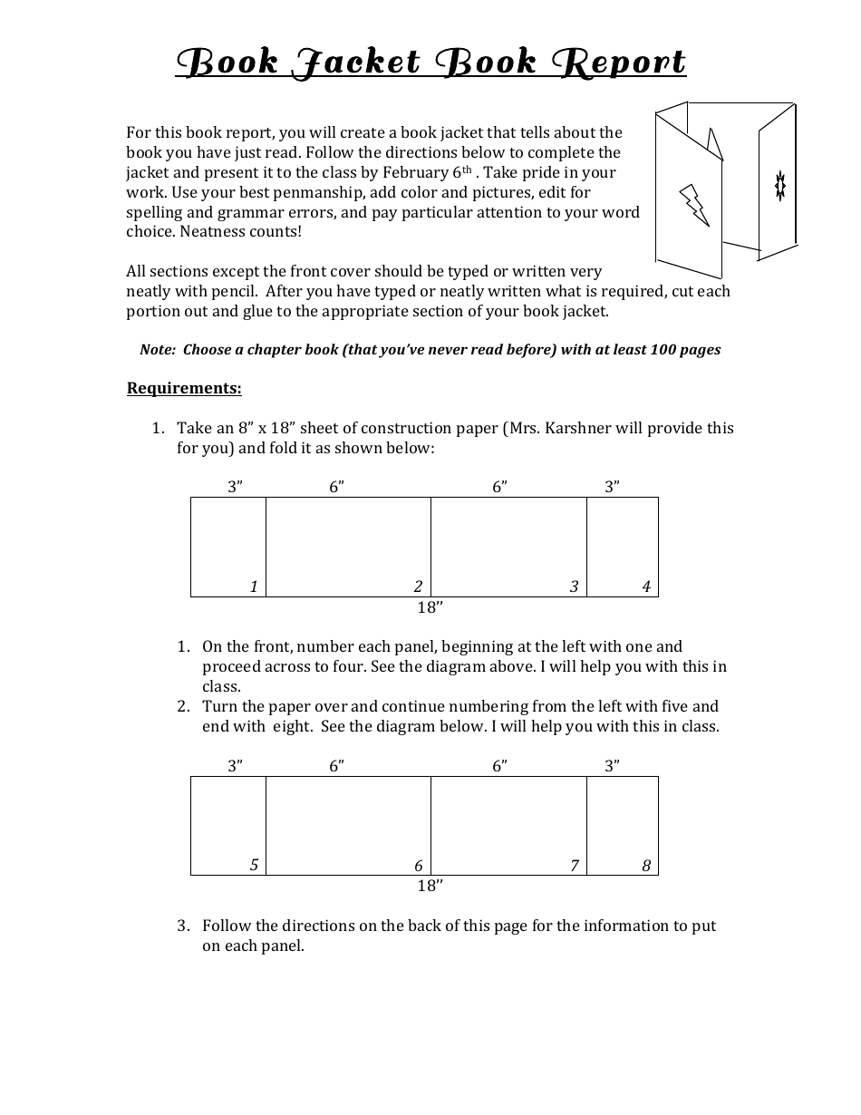 Book Jacket Book Report Template - Black and White - Fill Out, Sign ...