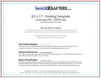 8.5 X 11" Printing Template Download Printable PDF | Templateroller