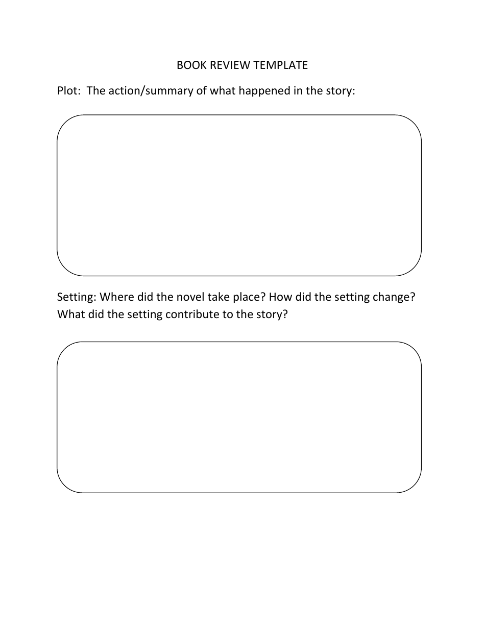 Book Review Template - Empty Fields Download Printable PDF | Templateroller