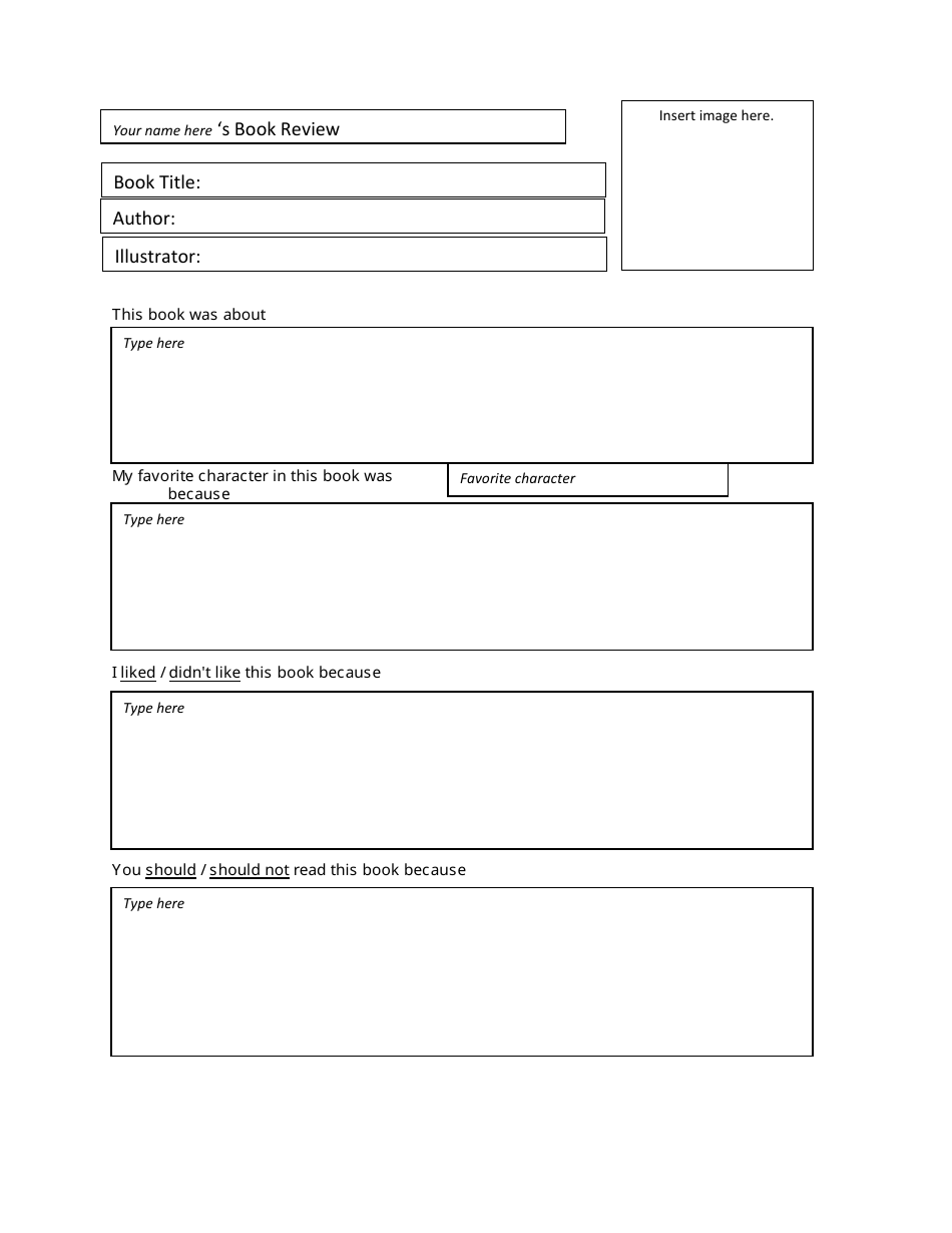 Book Review Template Download Printable PDF Templateroller
