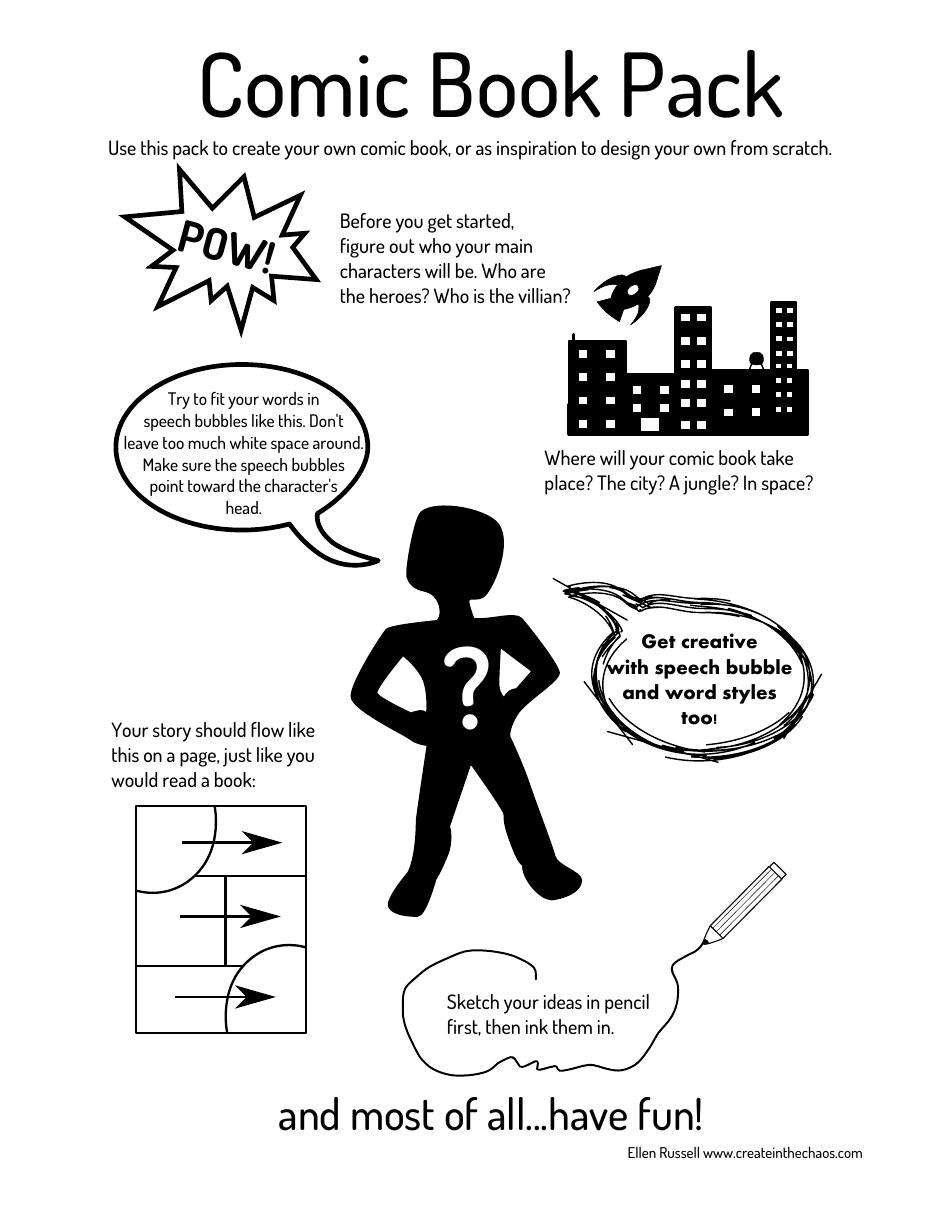 Comic Book Craft Templates Download Printable PDF | Templateroller