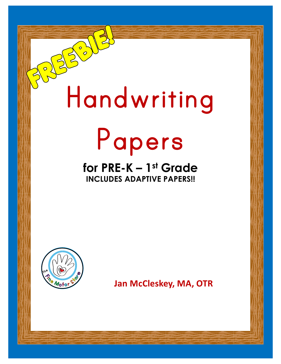 Handwriting Paper Templates for Pre-k - 1st Grade Download Printable ...