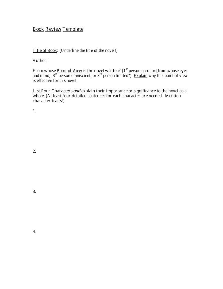 Book Review Template - Black and White Download Printable PDF ...