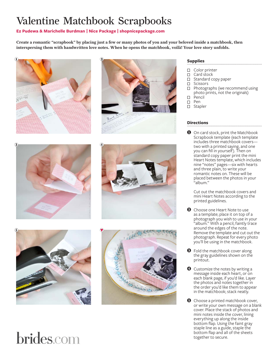 Valentine Matchbook Scrapbook Download Printable PDF | Templateroller