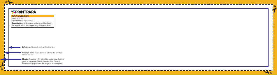 8" X 2" Bookmark Template Download Printable PDF | Templateroller