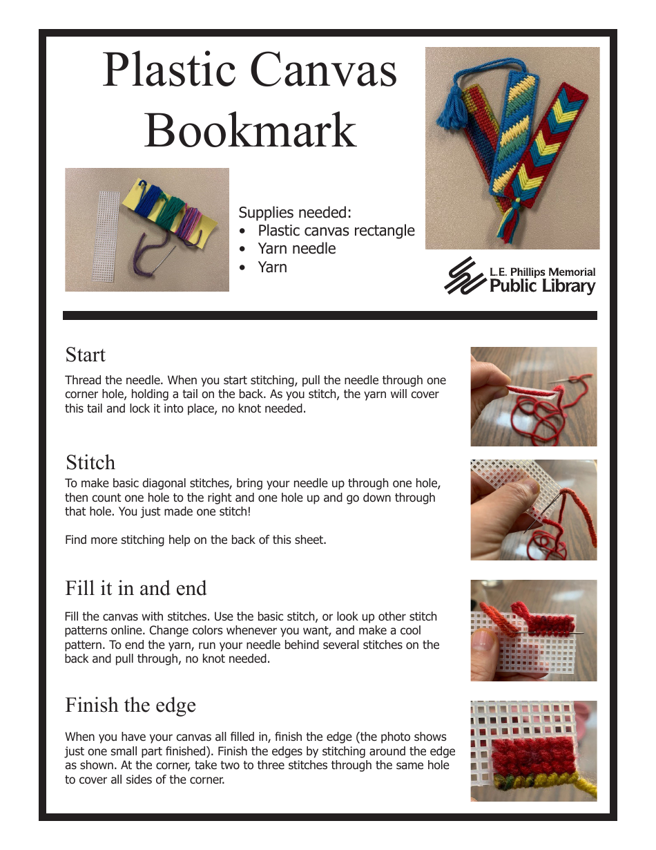 Plastic Canvas Bookmark Stitch Diagram Download Printable PDF ...