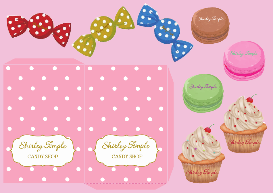 Pink Polka Dot Paper Candy Bag Template Download Printable PDF ...