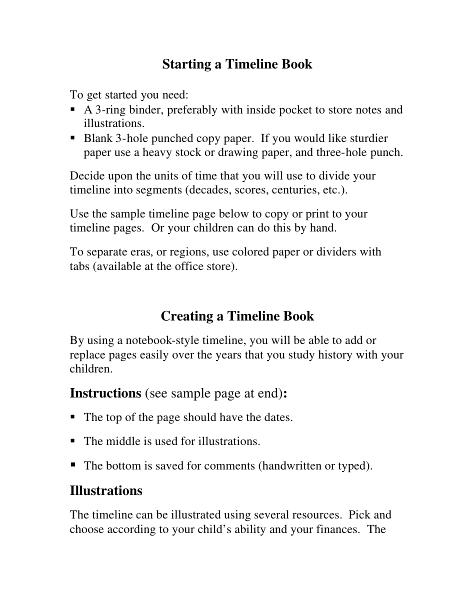 Book Timeline Template Download Printable PDF | Templateroller