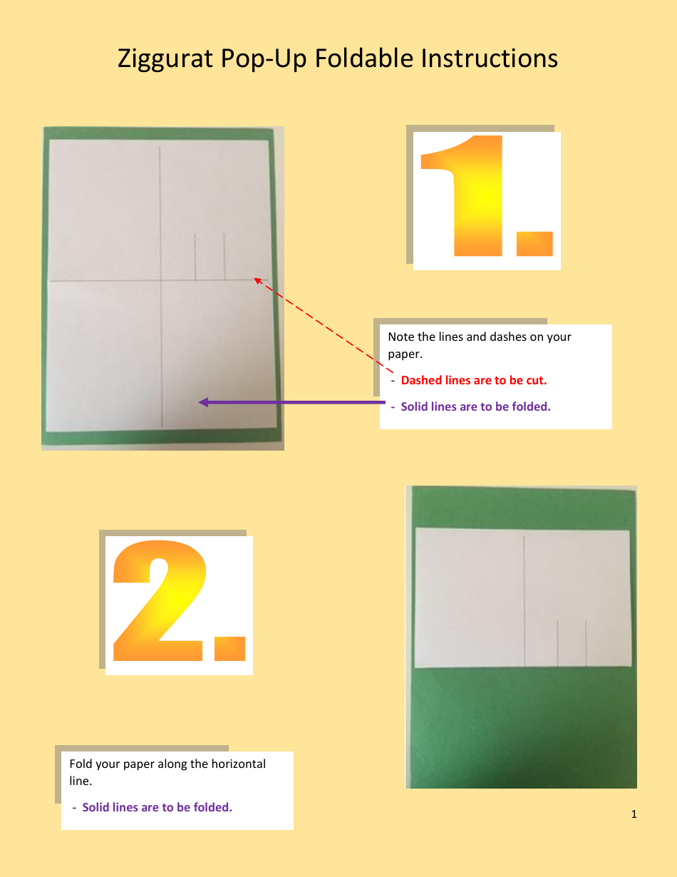 Ziggurat Pop-Up Foldable Instructions Download Printable PDF ...