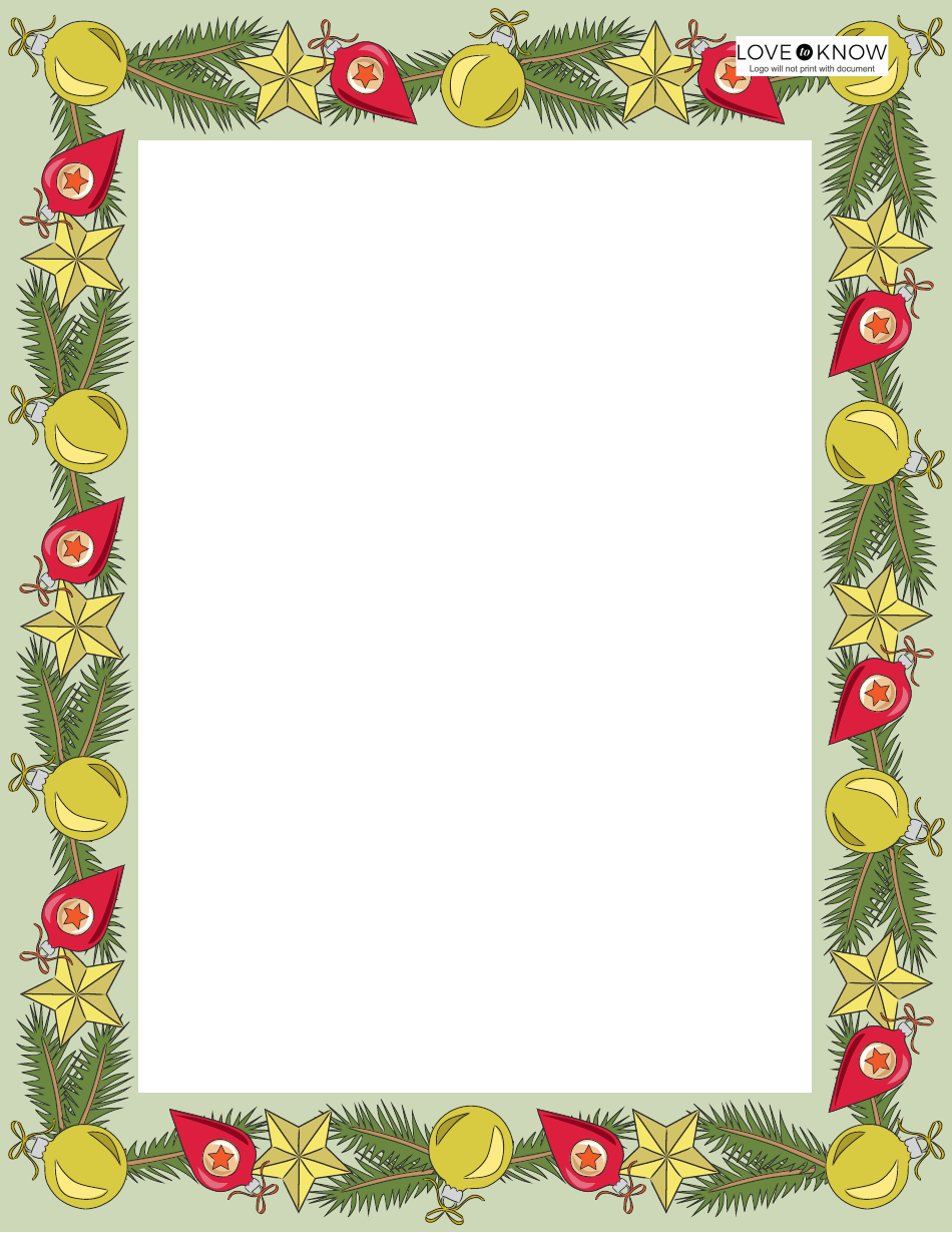 Christmas Page Border Template Download Printable PDF | Templateroller