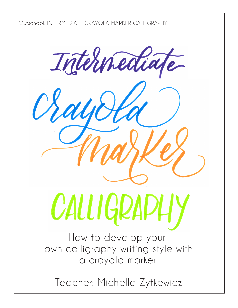 Crayola Marker Calligraphy Guide Sheet Download Printable PDF ...