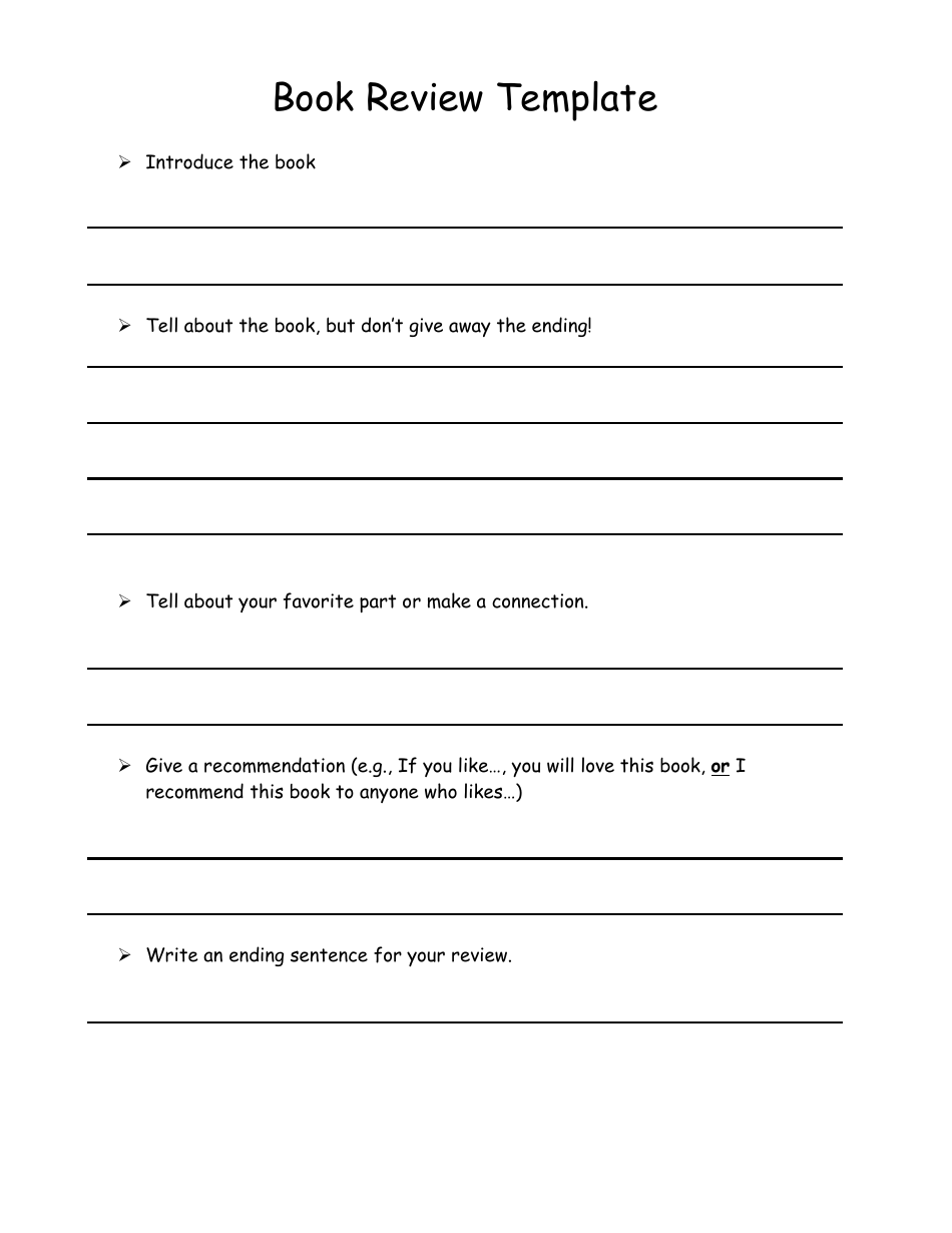Book Review Template - Five Points Download Printable PDF | Templateroller
