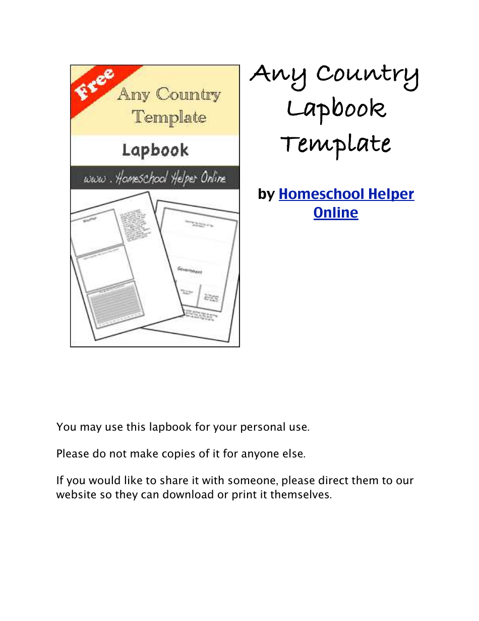 Any Country Lapbook Template Download Printable PDF | Templateroller