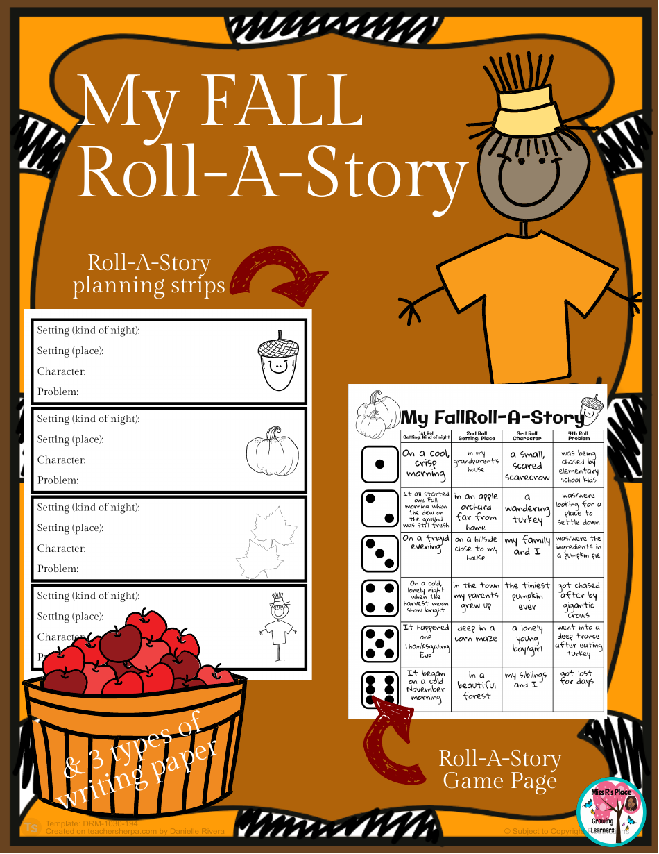 Fall Roll-A-story Template Download Printable PDF | Templateroller