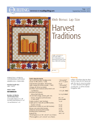 Harvest Traditions Quilt Block Pattern Download Printable PDF ...