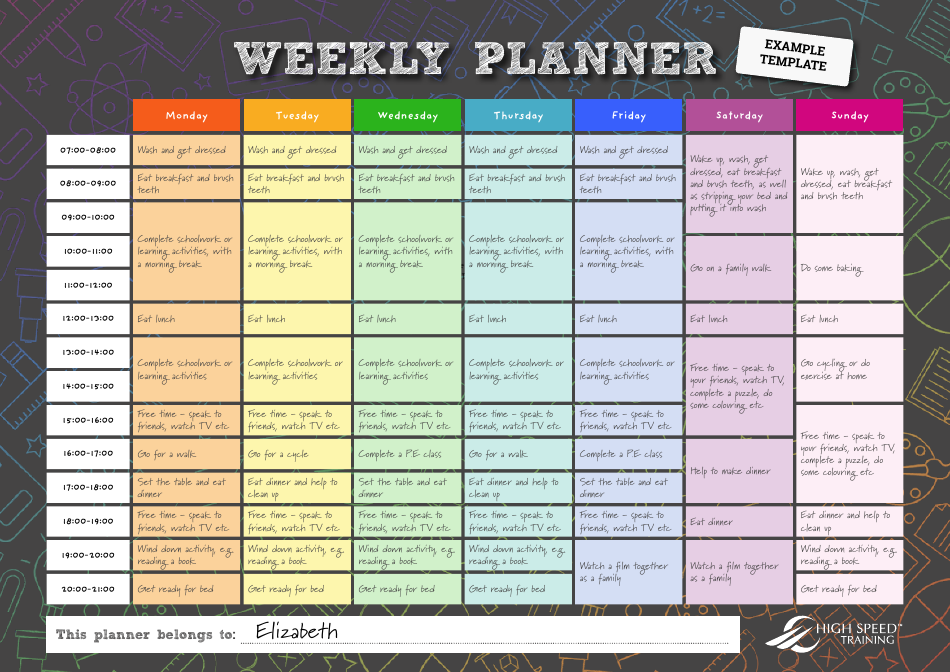 Weekly Planner Template - Black Download Printable PDF | Templateroller