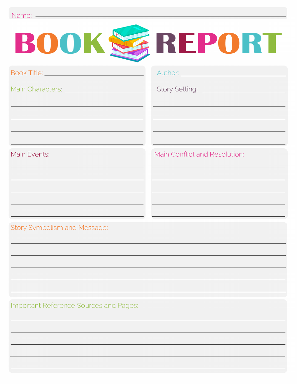 Book Report Template - Varicolored - Fill Out, Sign Online and Download ...