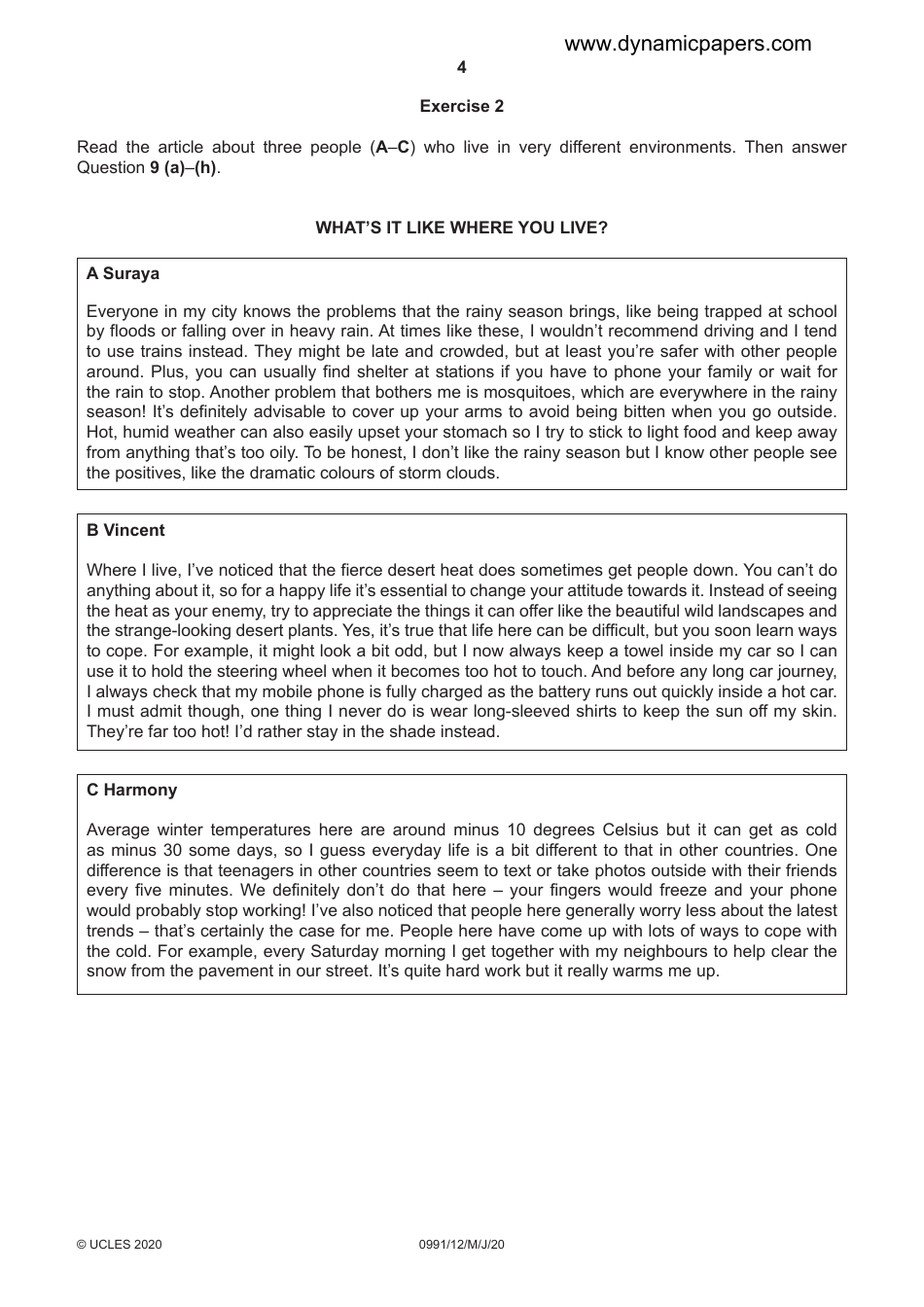 Cambridge Igcse English As A Second Language Examination Paper 1 Reading And Writing Core