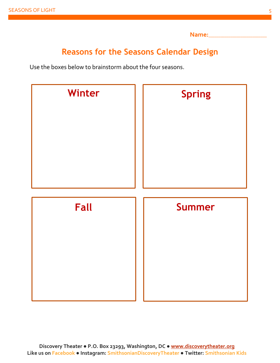 Seasons Calendar Design Template Download Printable PDF | Templateroller