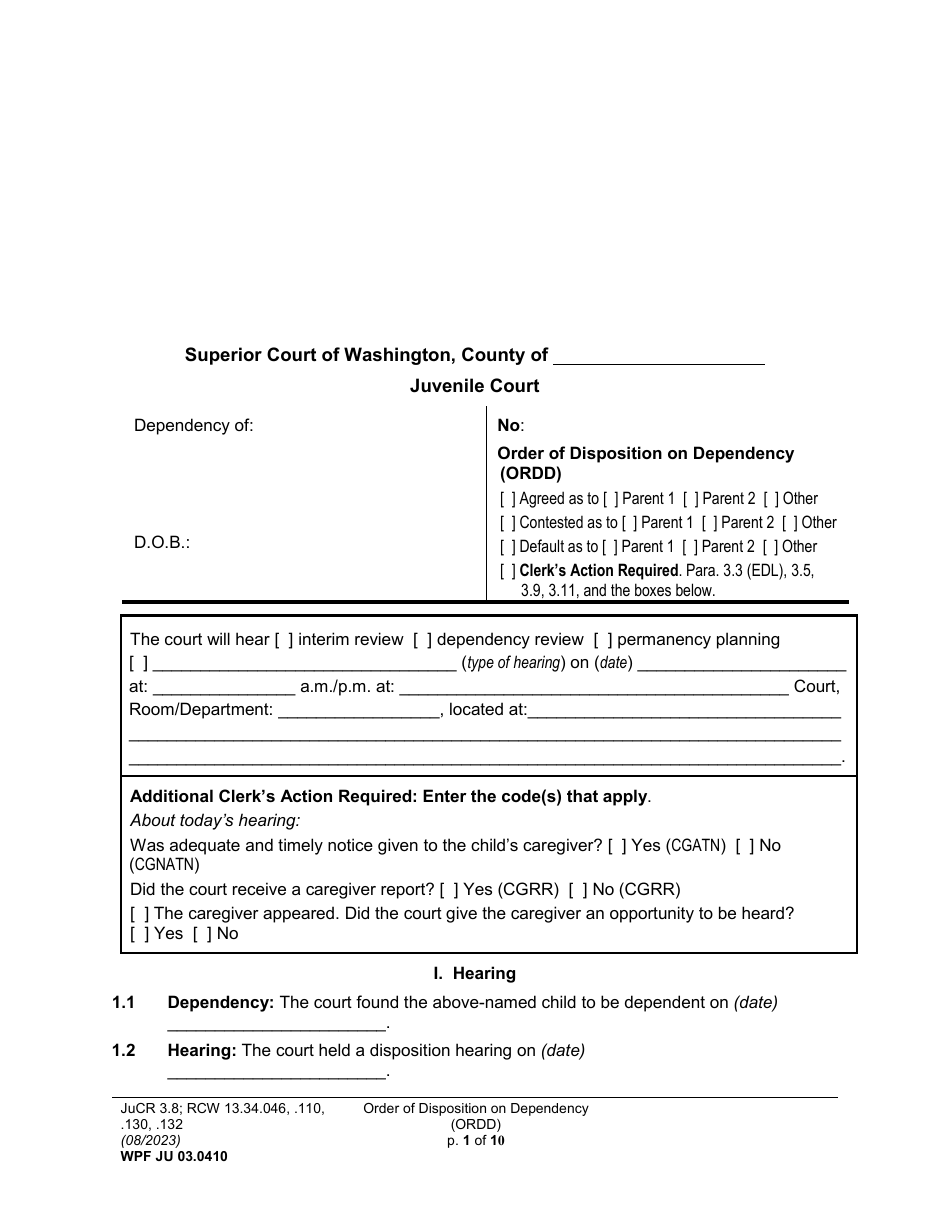 Form WPF JU03.0410 - Fill Out, Sign Online and Download Printable PDF ...
