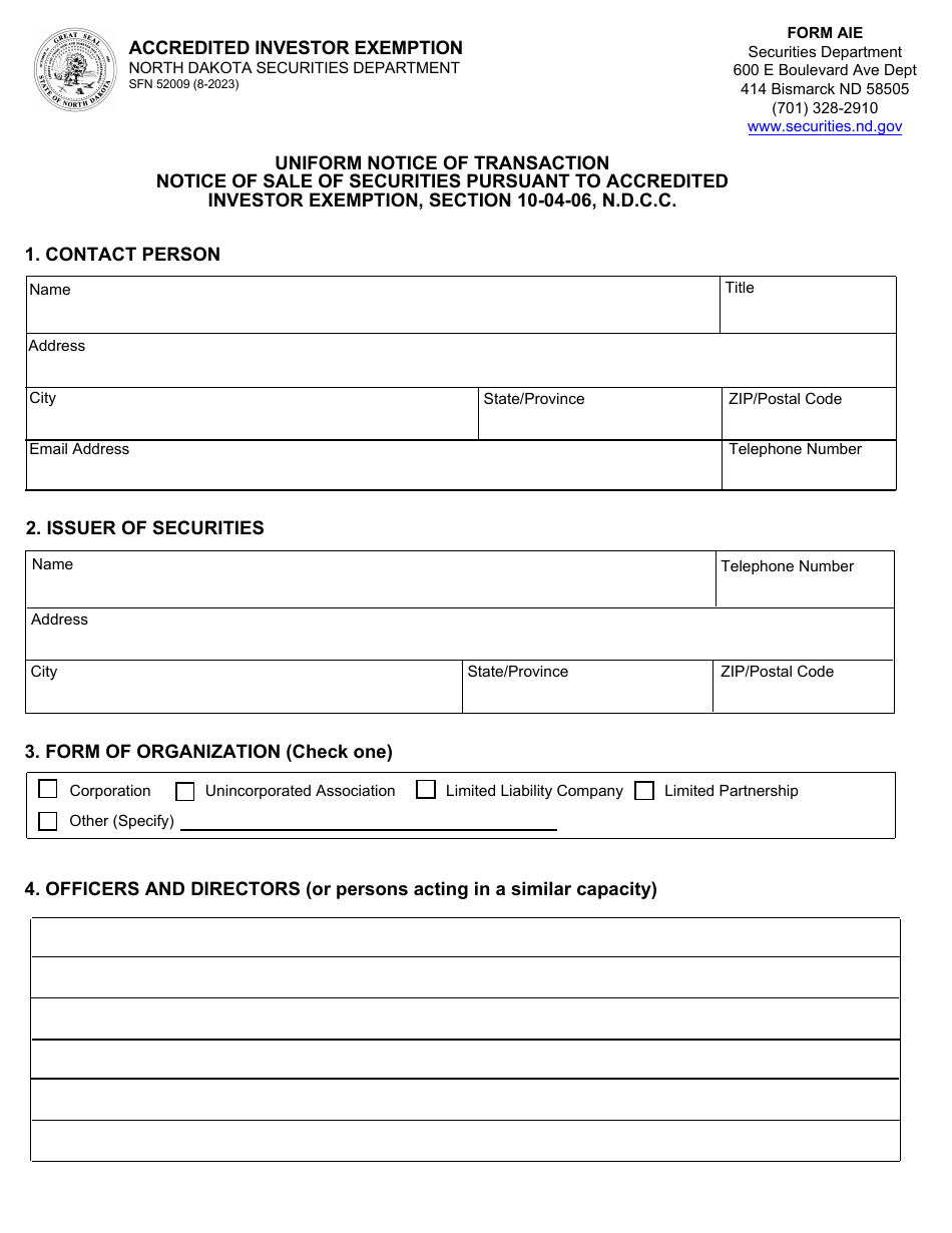 Form AIE (SFN52009) - Fill Out, Sign Online and Download Fillable PDF ...
