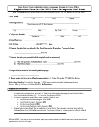 2023 Iowa Registration Form for the Court Interpreter Oral Exam - Fill ...
