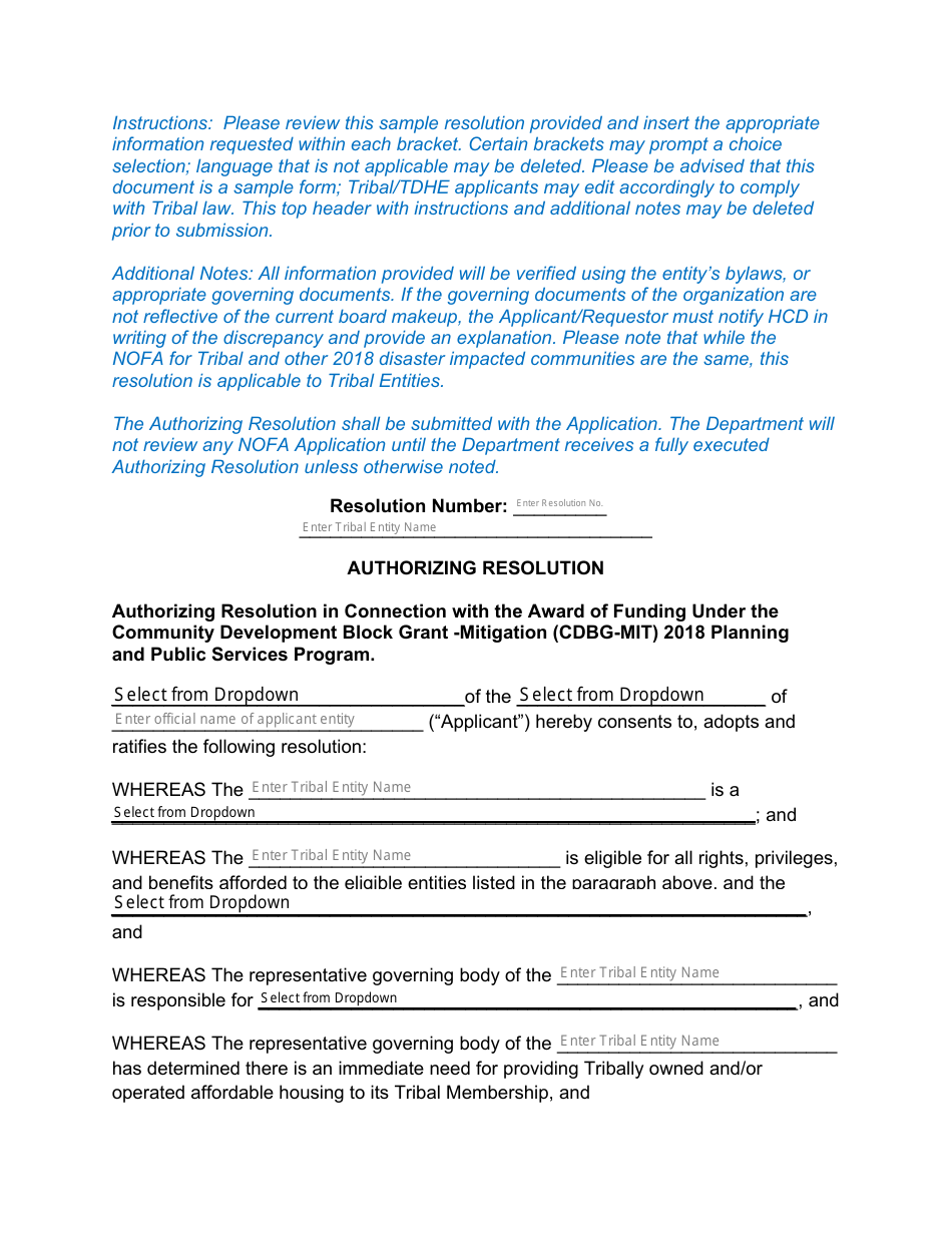 2023 California Authorizing Resolution - Fill Out, Sign Online and ...