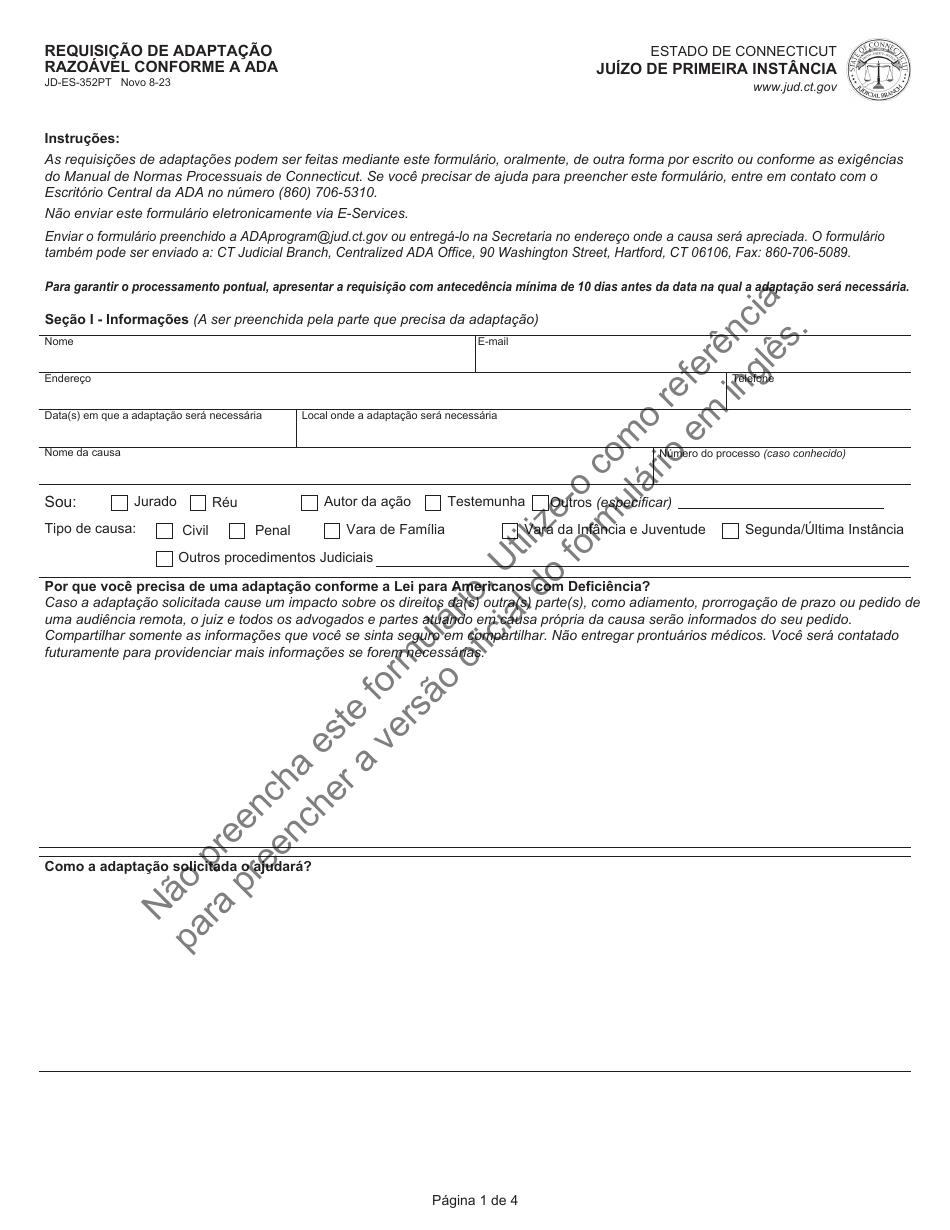 Form JD-ES-352PT - Fill Out, Sign Online and Download Printable PDF ...
