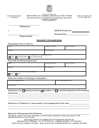 Michigan Request for Subpoena Download Fillable PDF | Templateroller