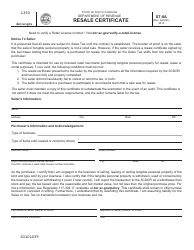 Form ST-8A Download Printable PDF or Fill Online Resale Certificate ...