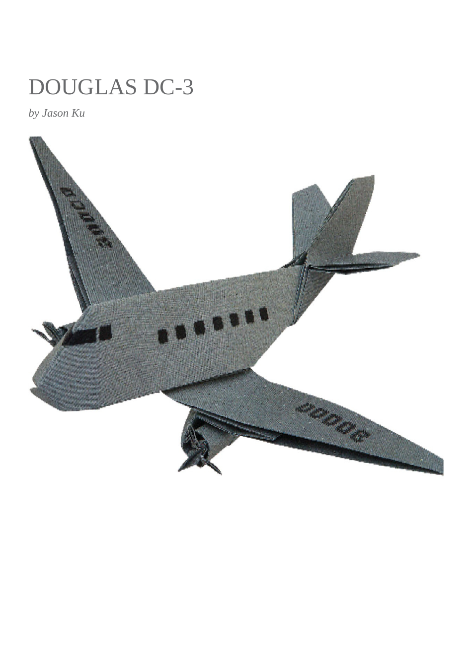 Douglas Dc-3 Plane Template - Jason Ku Download Printable PDF ...