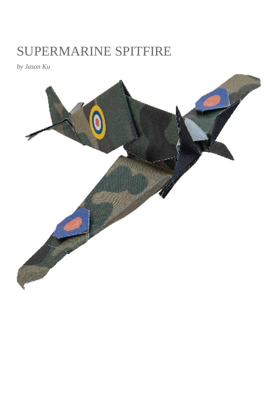 Supermarine Spitfire Plane Template - Jason Ku Download Printable PDF ...