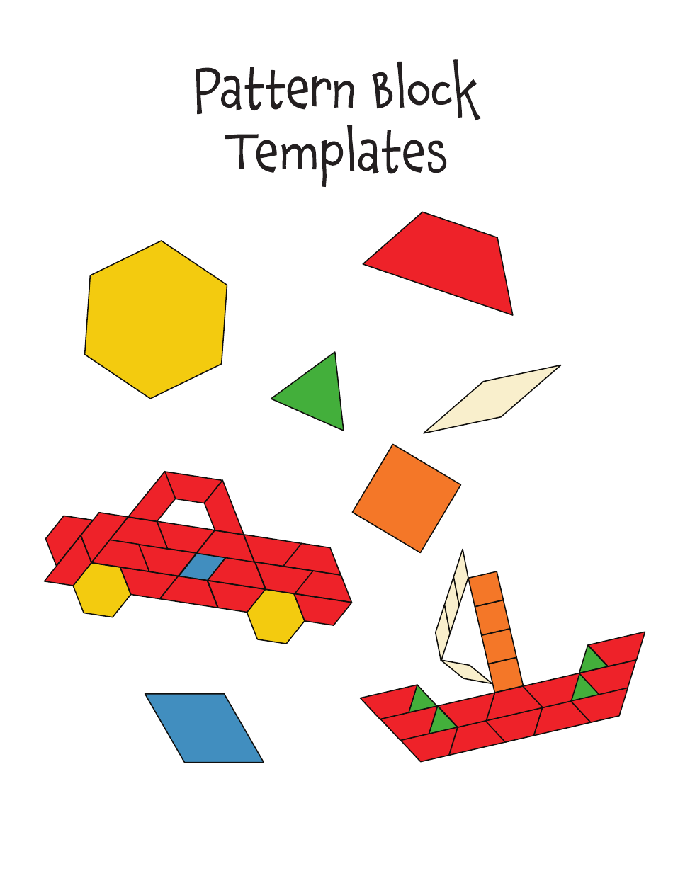 Pattern Block Template - Varicolored Download Printable PDF | Templateroller
