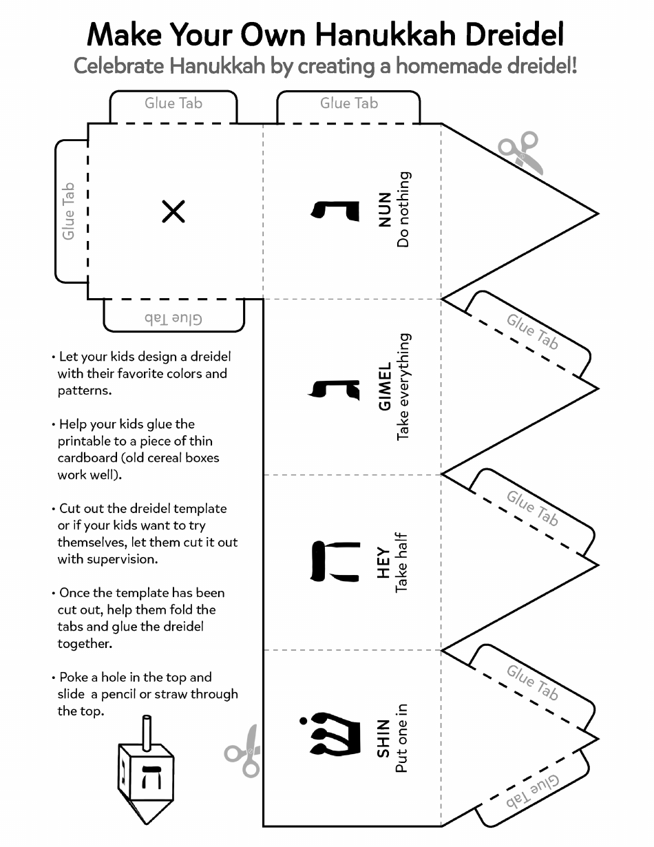 Hanukkah Dreidel Template - Homemade Download Printable PDF ...
